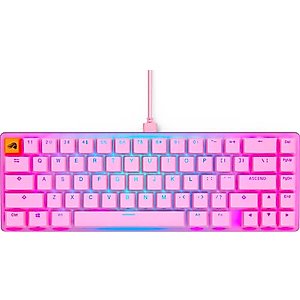 Glorious Gaming - Cute Pink Gaming Keyboard - Custom 65 Percent TKL Keyboard - Compact Low-Profile - Hot Swappable Mechanical Keyboard w/MX Keys - Double Shot Keycaps & Linear Switches