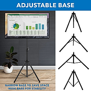 Mount-It! TV Tripod Stands for Flat Screens - Holds 77 Pounds and Carries 43-65 Inch Flat or Curved Screens | TV Floor Stand Adjustable Max Height of 6 Feet | Portable Tv Stands Assembles in Seconds