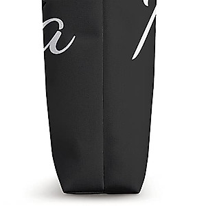 Marsha - Custom Black Rose Gray Floral Personalized Tote Bag