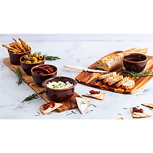 Bread Cutting Board - Teak Wood Serving Tray and Chopping Block - Perfect For Loafs of Bread and Party Spreads (22 x 5 x .55 inches) by Teakhaus