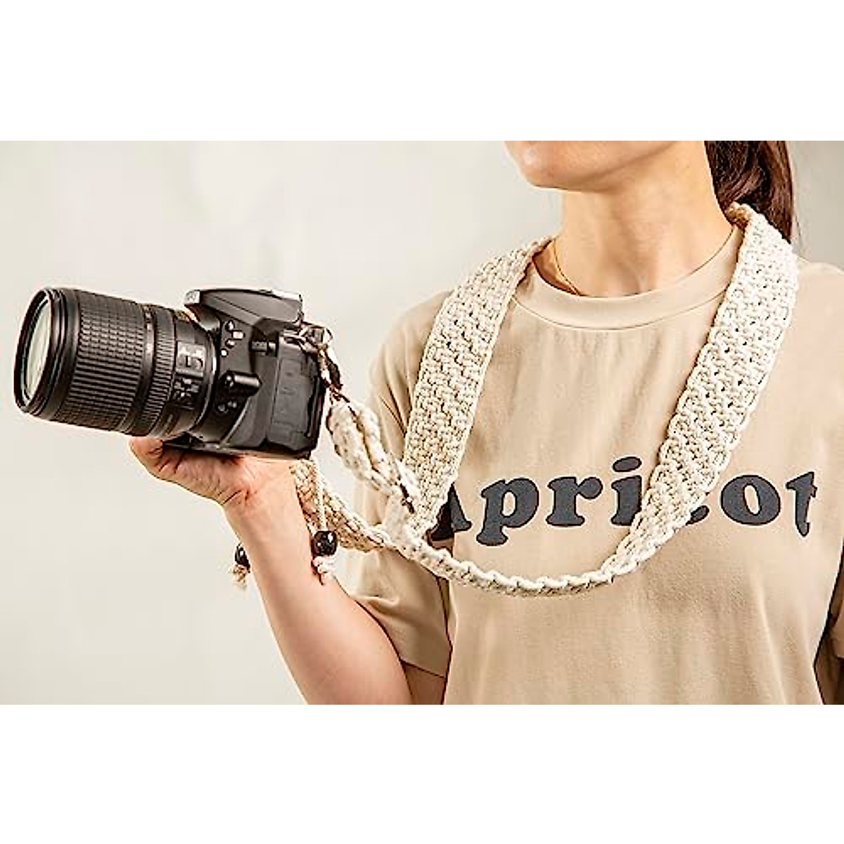 Clysuply Macrame Camera Strap For DSLR Camera. Adjustable Handwoven Universal Neck & Shoulder Strap Gift for Photographers