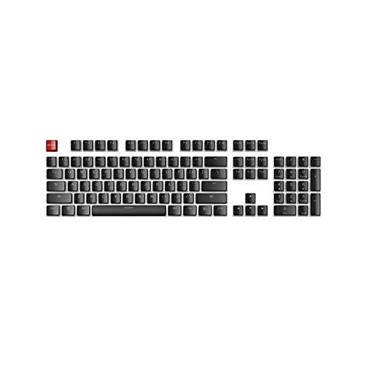 Glorious Aura V1 (Black) Pudding Keycaps - Double Shot PBT Translucent for Mechanical Keyboards, 104 Key Set, TKL, Compact Compatible, English (US) Layout (Aura (Black))