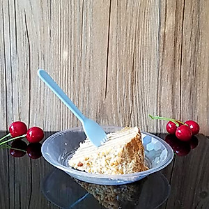 100PCS Disposable Sporks, Individually Wrappe Eco-Friendly Durable Plastic Spork, 2 in 1 Forks and Spoons Great for School Lunch, Picnics or Restaurant and Party Supply (Clear)