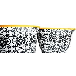 Chandler Espresso Turkish Arabica Coffee Cup Assorted Design Available from Brand 70ml 2.5oz Set of 6 Cups with Gift Box (Porcelain, White Porcelain with Black Flowers H)