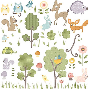 RoomMates RMK1398SCS Woodland Animals Peel and Stick Wall Decals , Black