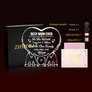 ZHSHWAT Christmas Birthday Gifts for Mom, Gifts for Mom from Daughter/Son,Valentine's Anniversary Mothers Day Crystal Gifts for Mom