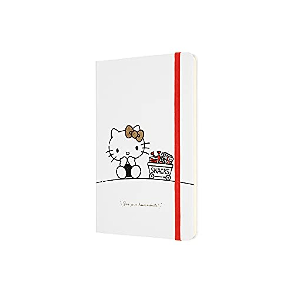 Moleskine Limited Edition Hello Kitty Notebook, Hard Cover, Large (5" x 8.25") Plain/Blank, White, 240 Pages