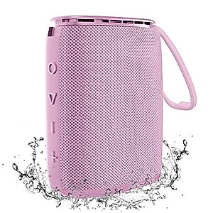 Hadisala Portable Wireless Bluetooth Speakers - IPX7 Waterproof & Built in Mic - Outdoor Travel Speaker with TWS - Pink