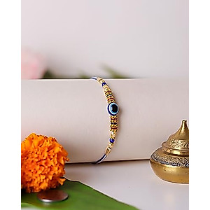 CHERKRAFT Rakhi For Brother Evil Eye Design Rakhi For Small Bhai Bro Rakhi (Design 7, Standard)