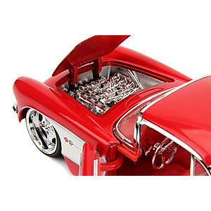 Jada 1957 Chevrolet Corvette Red with Red Interior Bigtime Muscle 1/24 Diecast Model Car 31451