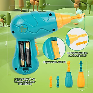 Rabing Dinosaur Toys for Boys 3 4 5 Years Old, Take Apart Dinosaur Building Toys with Electric Drill 4 Packs, Dinosaur Toys Set Educational STEM Gift Toy for Kids Boys Girls 3+ Years Old