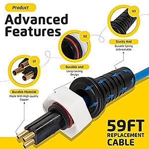 9995873 DIY Cable & Swivel 3 Wire Replacement Parts for Dolphin Supreme M4, Supreme M5, C3, Supreme M400, Supreme M500, Oasis Z5, Triton Plus, Wave 65 Robotic Pool Cleaners