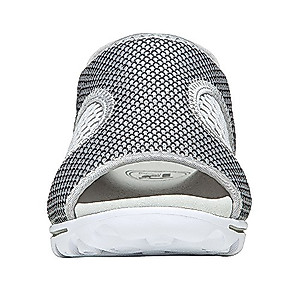 Propét Womens TravelActiv Sandal, Silver/Black, 8 Wide US