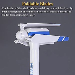 NEXTAKE Wind Turbine Model, 16.53 Inch Large Size Wind Generator Model Windmill Toy Science Kit STEM Experiment Kit with Wind-up Rotatable Blades