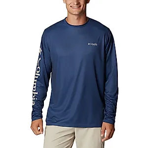 Columbia Men's Terminal Tackle PFG Carey Chen Long Sleeve, Carbon/Ancient Fossil Inshore Trio, Large