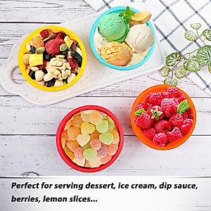 Webake Small Silicone Bowls, 4 Pack 8oz Prep Bowls Unbreakable Ice Cream Snack Bowls Side Dishes Small Bowls for Dipping Prep Dessert Serving, Oven and Dishwasher Safe Ramikens