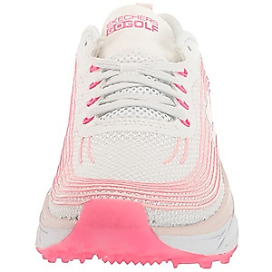 Skechers Women's Go Ultra Max Spikeless Golf Shoe Sneaker, WHT/PNK, 10