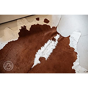 Genuine Hereford Red Brown and White Cowhide Rug Large 6 x 6-7 ft. 180 x 210 cm