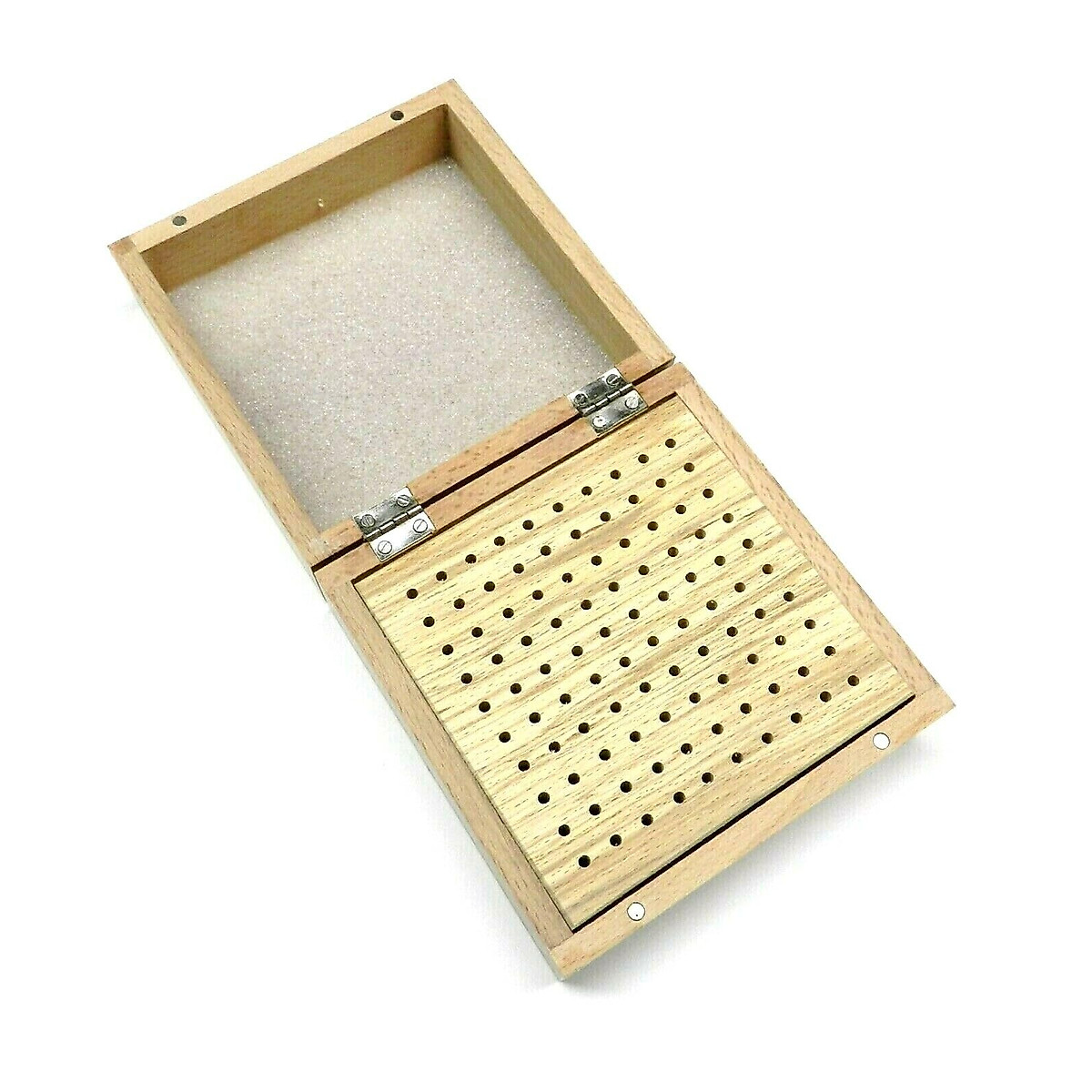 JTS Bur Holder Organizer Box Holds 100 Jewelry Burs Storage 3/32" Jewelers Bench Organizer Deluxe Box with Dual Magnetic Self Lock Lid Cover