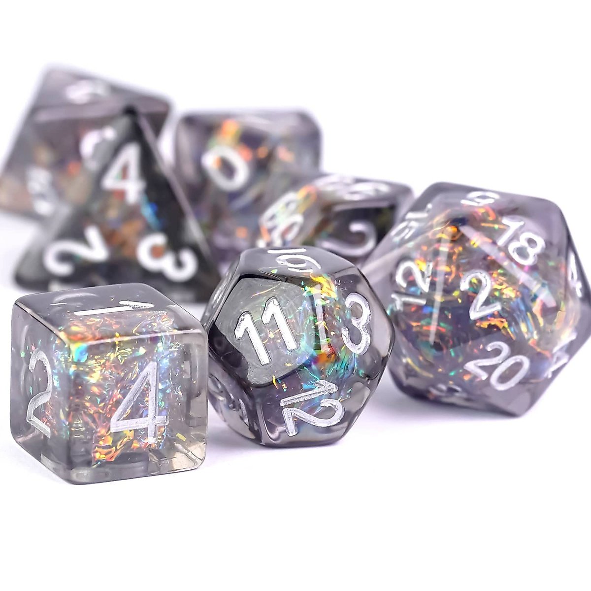UDIXI 7PCS Polyhedral DND Dice Set, Characters's Weapons Design for Role Playing Dice Games as Dungeons and Dragons RPG MTG Table Games (Bard)
