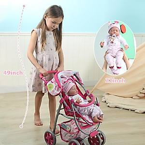 Kaydora Reborn Baby Dolls Girl - 22 Inch Soft Cloth Body Newborn Girl Doll, Realistic Sleeping Baby Doll That Look Real for Kids Age 3+