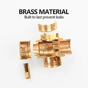 Tecmolog Faucet Diverter Valve Brass Kitchen Sink Faucet Valve Splitter with Aerator and Male Threaded Adapter M22 x M24 Chrome, SBA021E