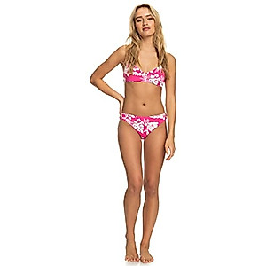 Roxy Women's Standard Beach Classics Hipster Bikini Bottom, Shocking Pink Hello Aloha 232