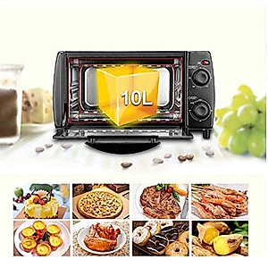 Tabletop Electric Oven 10L Mini Electric Oven Multifunctional Baking Oven Pizza Cake Roast Steak Chicken Cake Bread Tart Maker for Household