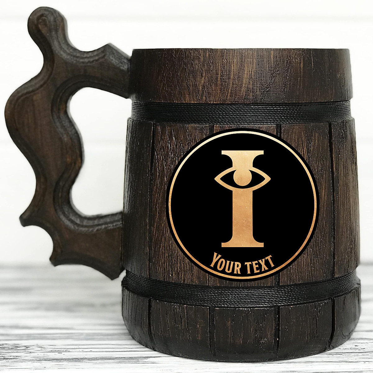 Adeptus Astra Telepathica Mug Wooden Beer Stein 17oz Gamer Mug Gift Boyfriend Personalized Anniversary Christmas Birthday Gifts For Gamer Husband Gifts For Him Beer Steins/Tankard K775