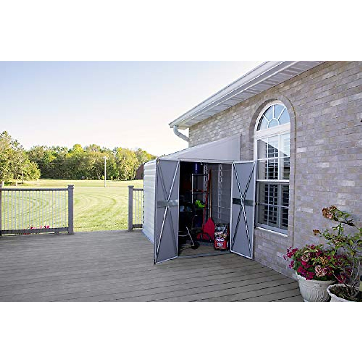 Arrow Shed 4' x 7' Yardsaver Compact Galvanized Steel Storage Shed with Pent Roof