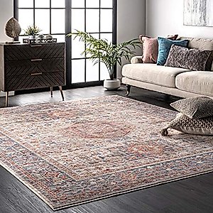 nuLOOM Ari Worn Medallion Area Rug, 6' 7" x 9', Beige