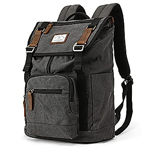 XINCADA Canvas Backpack Rucksack Travel Laptop Backpack High Density College School Bookbag Backpacks Fits 15.6 Inch Laptop Daypack for Men