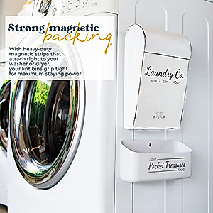 Magnetic Lint Bin Laundry Room Trash Can Farmhouse Decor Home Laundry Room Organization Storage Pods Holder Dryer Sheets Holder Dryer Vent Cleaner Laundry Room Decor Wall Mounted Washing Machine
