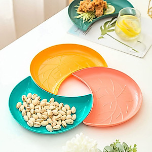 Hemoton 5PCS Food Serving Dishes Moon Shaped Appetizer Plates Dessert Trays Dessert Platters Decorative Dinner Plates Serving Tray for Snack/Fruit/Dessert/Appetizer/Salad/Sauce