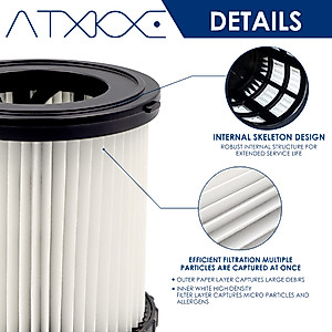 2 Packs of DCV5801H Wet Dry Vacuum Hepa Replacement Filter,Compatible for dowalt DCV580 & DCV581H,Washable and Reusable