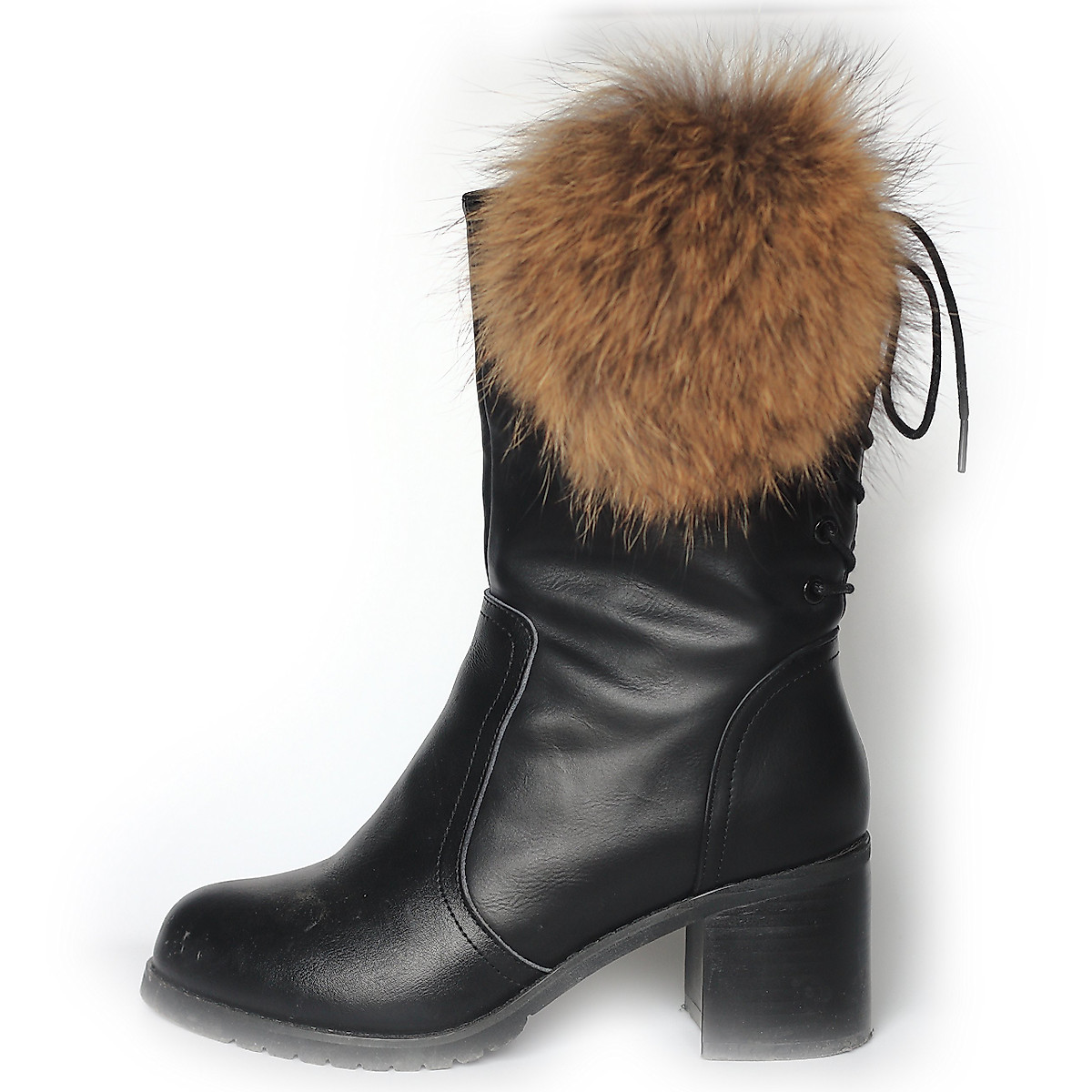 Fosrion 6.3" Diameter Big Raccoon Fur Pom Ball for Shoes Boots Hat Handbag Charms DIY Snap Button (Natural Raccoon)