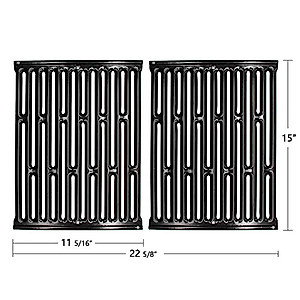 Hongso 15" Grill Grates and 21.5" Flavorizer Bars Heat Plates Replacement Parts for Weber Spirit E S 200 210 with Side Control, Genesis Silver A, Spirit 500 Gas Grills