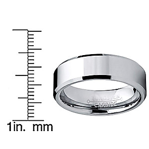 Metal Masters 5MM High Polish Beveled Edge Tungsten Carbide Wedding Ring, Bands Size 6