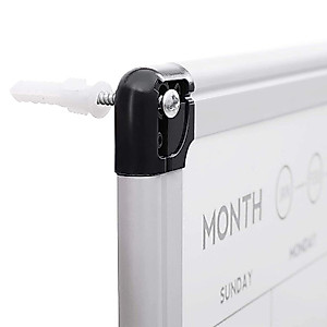 Amazon Basics Monthly Calendar Whiteboard Dry Erase and Cork Board, Silver Aluminium Frame, 24 x 36 Inches