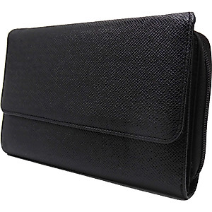 MUNDI Women's Faux Leather MY BIG FAT WALLET Flap RFID Clutch Ladies id694x (Black)