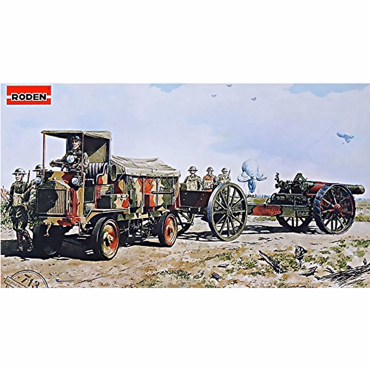 RODEN Plastic Model Building KIT FWD Model B & BL 8-INCH Howitzer MK.VI 1/72 713