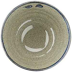 Hasami Ware 83970 Rice Bowl, Large, Hand Owl, Blue