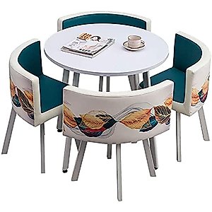 Office Reception Round Table- Conference Reception Room Coffee Table with Chair, Nordic Reception Desk and Chair Combination Hotel Tables and Chairs Simple Square 80cm Desktop Restaurant Tables and Ch