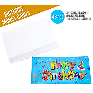 Iconikal Gift Card/Money Holders with Envelopes, Happy Birthday, 24-Pack