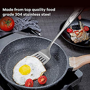 BAERFO High-grade Stainless Steel Slotted Spatula,Cooking Slotted Turner for Kitchen 1-Pcs (13.5 inch)