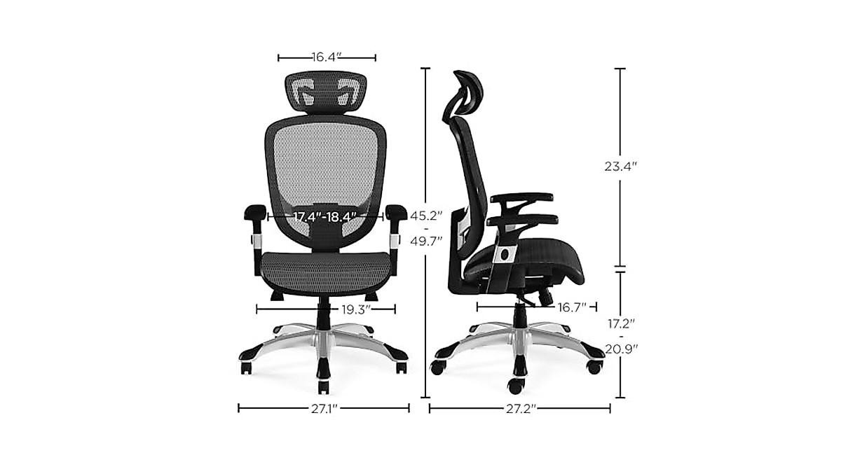 Union & Scale Flexfit Hyken Mesh Task Chair - Black, 2-Pack