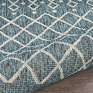 LR Home Sun Shower Indoor/Outdoor Area Rug, 8' x 10', Blue/Gray