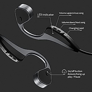 TOKANI Open Ear Headphones, Bluetooth Air Conduction Headphones with Mic and Volume Control Support IP67 Waterproof, 10-Hour Battery Life,30ft Connection for Cycling, Sports Driving,Wireless Headset