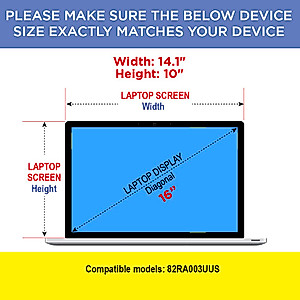 Artemis Shields Matte Screen Protector for Lenovo IdeaPad Flex 5 16ALC7 16 inch Laptop Compatible With 82RA003UUS 2 Pack
