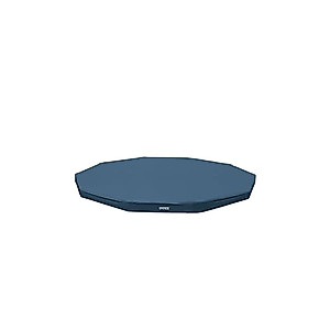 INTEX 28031E Pool Cover: For 12ft Round Metal Frame Pools – Includes Rope Tie – Drain Holes – 10in Overhang – Snug Fit